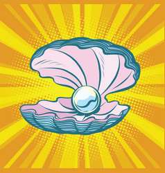 Sea-green shell with a pearl inside Royalty Free Vector