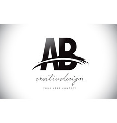 Ab a b brushed letter logo design with creative Vector Image