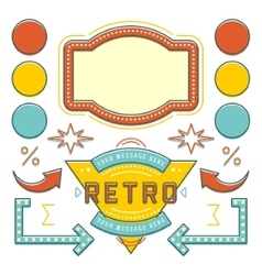 Retro american 1950s sign design elements set Vector Image
