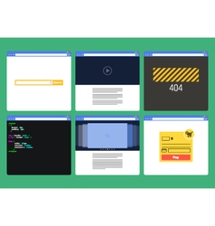 Flat browser window with code Royalty Free Vector Image