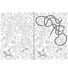 Easy firework rocket maze Royalty Free Vector Image