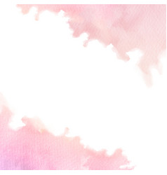 Hand painted pink watercolor border texture Vector Image