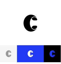 C minimalism logo inversion letter c Royalty Free Vector