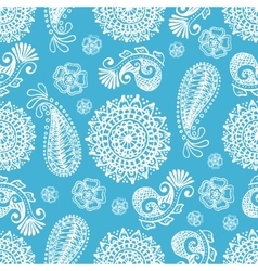 Seamless indian pattern blue Royalty Free Vector Image