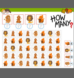 Counting game with animals Royalty Free Vector Image
