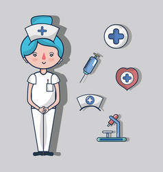 Nurse with first aid kit Royalty Free Vector Image