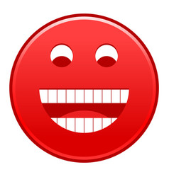 Red smiling face cheerful smiley happy emoticon Vector Image