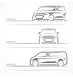 Set of abstract linear car silhouettes Royalty Free Vector