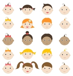 Cute girl and boy with different emotions Vector Image