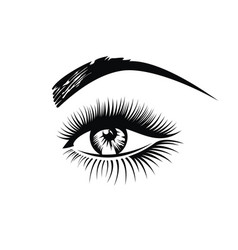 Female eyes drawing long eyelashes Royalty Free Vector Image