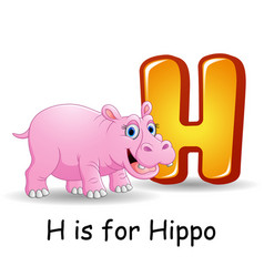 Animals alphabet h is for hippo Royalty Free Vector Image