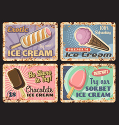 Ice cream retro sign Royalty Free Vector Image