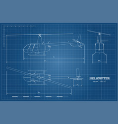 Red helicopter top front and side view Royalty Free Vector