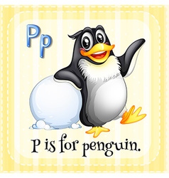Letter p is for penguin cartoon alphabet Vector Image