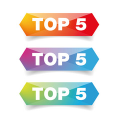 Top 5 neon text top five neon sign design Vector Image