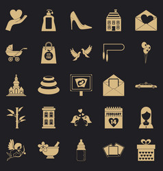 Possessions icons set simple style Royalty Free Vector Image