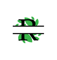 Letter r symbol of green leaves Royalty Free Vector Image