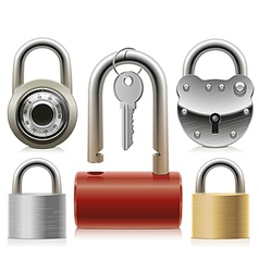 Vintage antique old locks set Royalty Free Vector Image