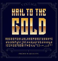 Gold letters and numbers set geometric maze Vector Image