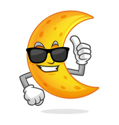 Super cool crescent moon character cartoon Vector Image
