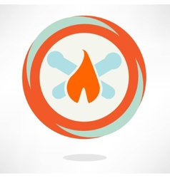 Abstract fire symbol on a circle Royalty Free Vector Image