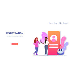People login to social media apps mobile or Vector Image