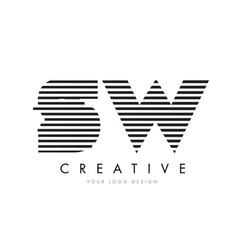 Creative colorful letters sw s w logo Royalty Free Vector