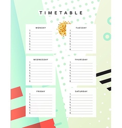 Planner calendar schedule week abstract design Vector Image