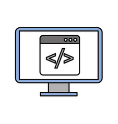 Programming window with script code computer Vector Image