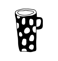 Mug for coloring book tableware Royalty Free Vector Image