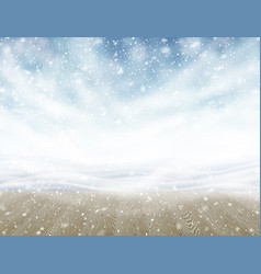 Background with blizzard and forest Royalty Free Vector