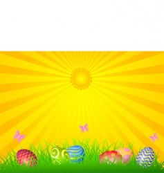 Cute easter sun juggling Royalty Free Vector Image