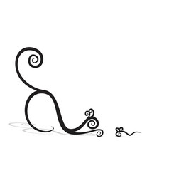 Musical notes with cat and mouse Royalty Free Vector Image