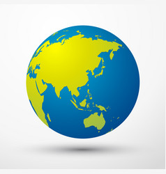 Blue world earth globe asia japan Royalty Free Vector Image