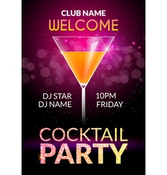 Cocktail Invitation design poster Cocktail Party Vector Image