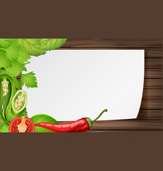 Border template with fresh vegetables Royalty Free Vector