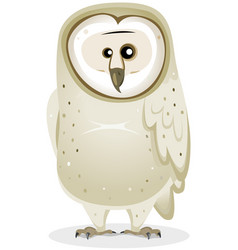 Cartoon barn owl isolated on white background Vector Image