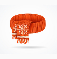 Realistic 3d detailed winter knitted scarf Vector Image