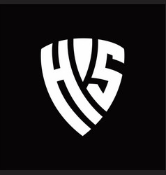 Hs logo monogram isolated with frame shield shape Vector Image