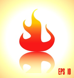 Red fire flat icon isolated on white background Vector Image