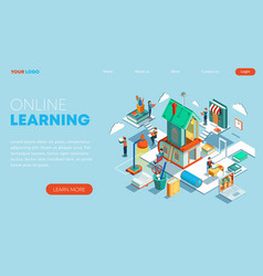Video tutorial concept landing page Royalty Free Vector