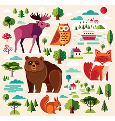 Owl Forest Royalty Free Vector Image - VectorStock