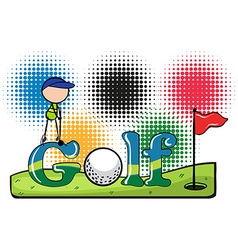 Sport theme with golf Royalty Free Vector Image