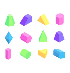 Triangular prism geometric figure gometry shape Vector Image