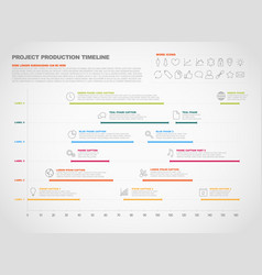 Gantt project production timeline graph Royalty Free Vector