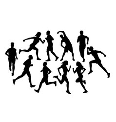 Runner silhouette Royalty Free Vector Image - VectorStock