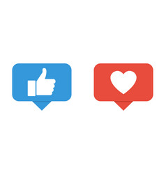 Stylish social media icons - like and heart thumb Vector Image