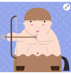 Cute big fat virgo zodiac cartoon Royalty Free Vector Image