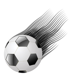 Zooming soccer ball flying through the air Vector Image