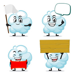 Cloud mascot or character Royalty Free Vector Image